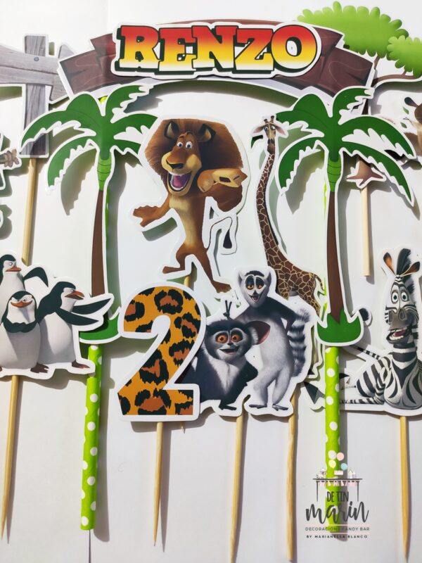 Topper de torta personalizado de Madagascar – De Tin Marin