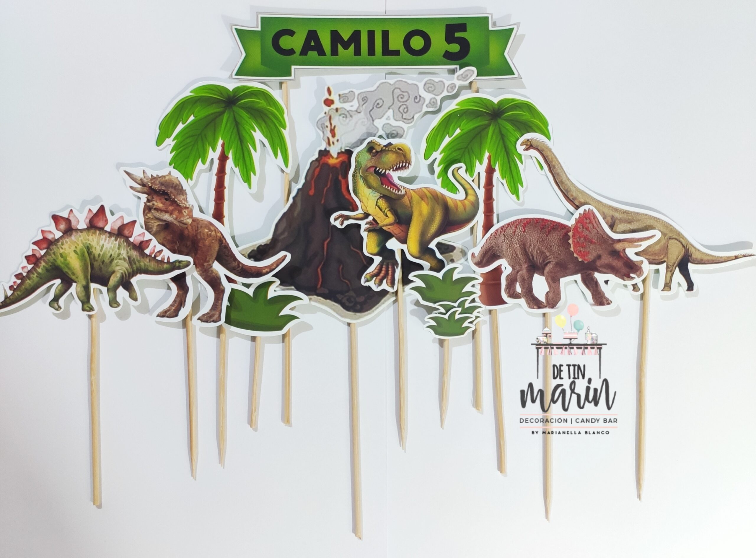 Topper de torta personalizado de Dinosaurios – De Tin Marin